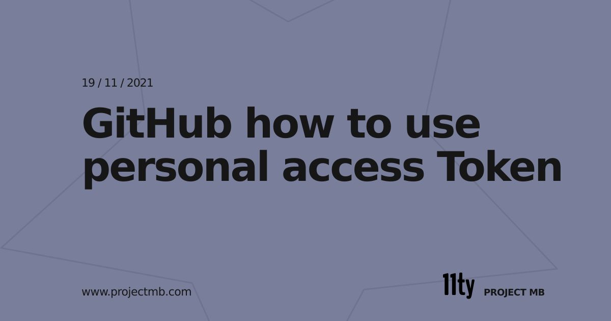 GitHub how to use personal access Token